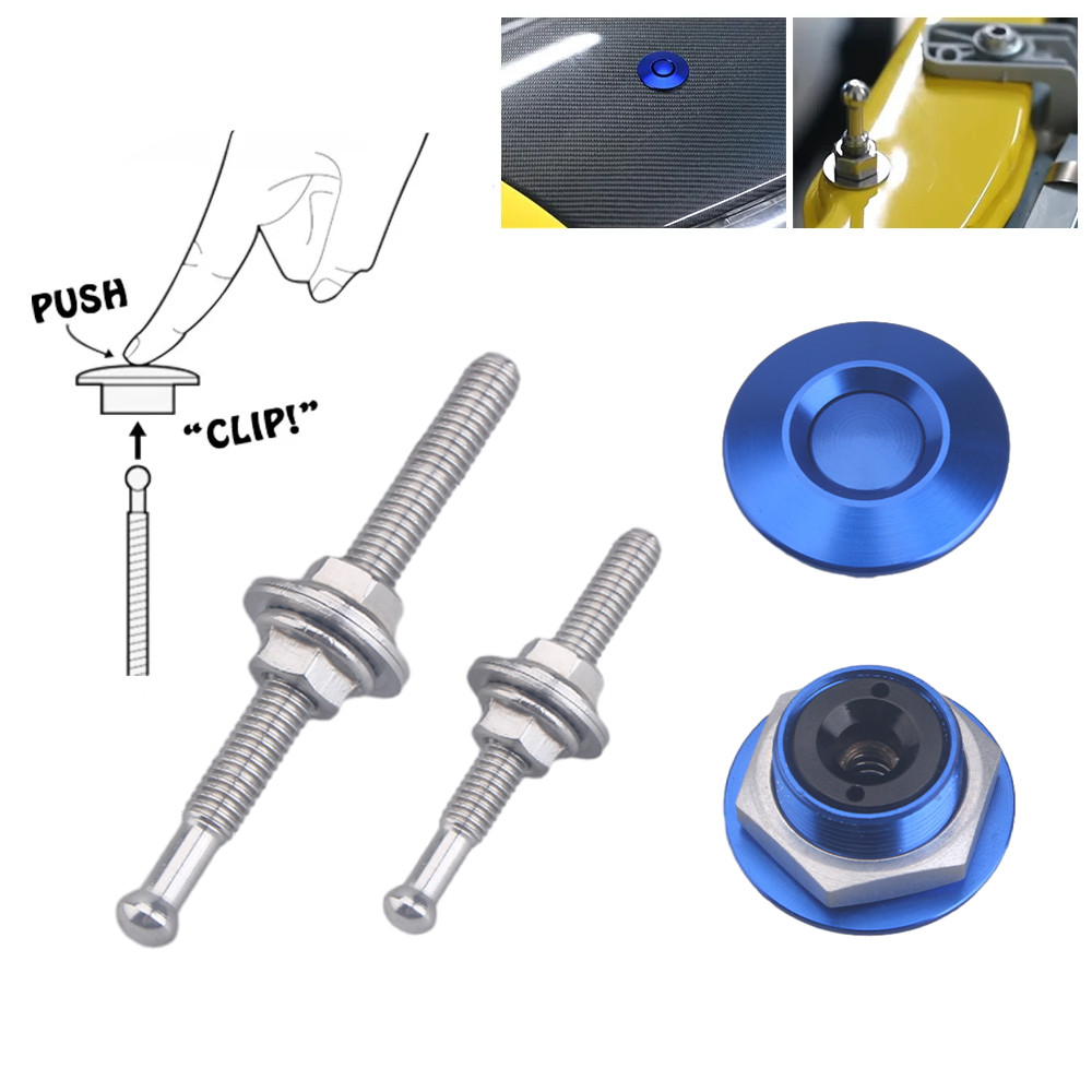 Jual IMPORT 1.25" UNIVERSAL JDM STYLE PUSH BUTTON BILLET HOOD PINS LOCK ...