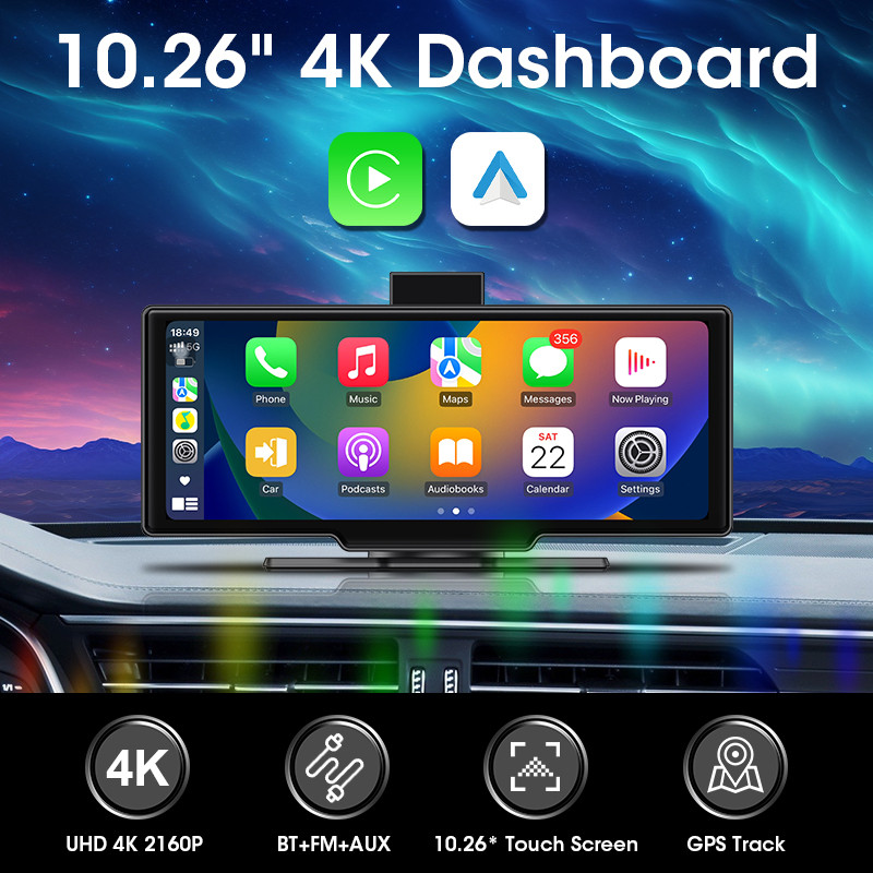 Jual 10.26'' 4K ADAS Dashcam Car DVR Apple Carplay Monitor Android Auto ...