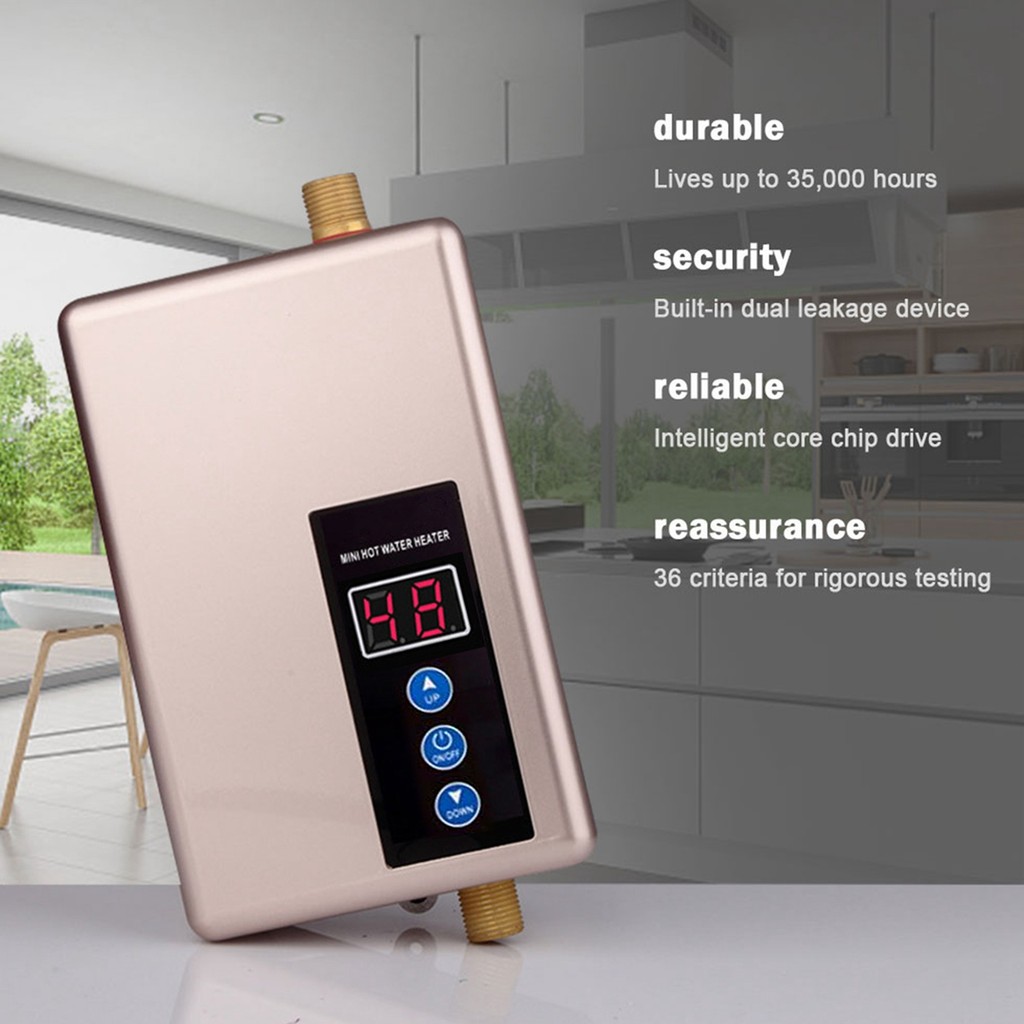 Jual 5500W Electric Water Heater 220V Instantaneous Tankless Instant ...