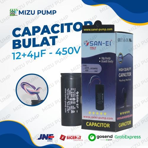 Jual Capacitor Mesin Cuci 12 + 4 UF - 450 V SANEI - Kapasitor Mesin Cuci 2 Tabung | Shopee Indonesia