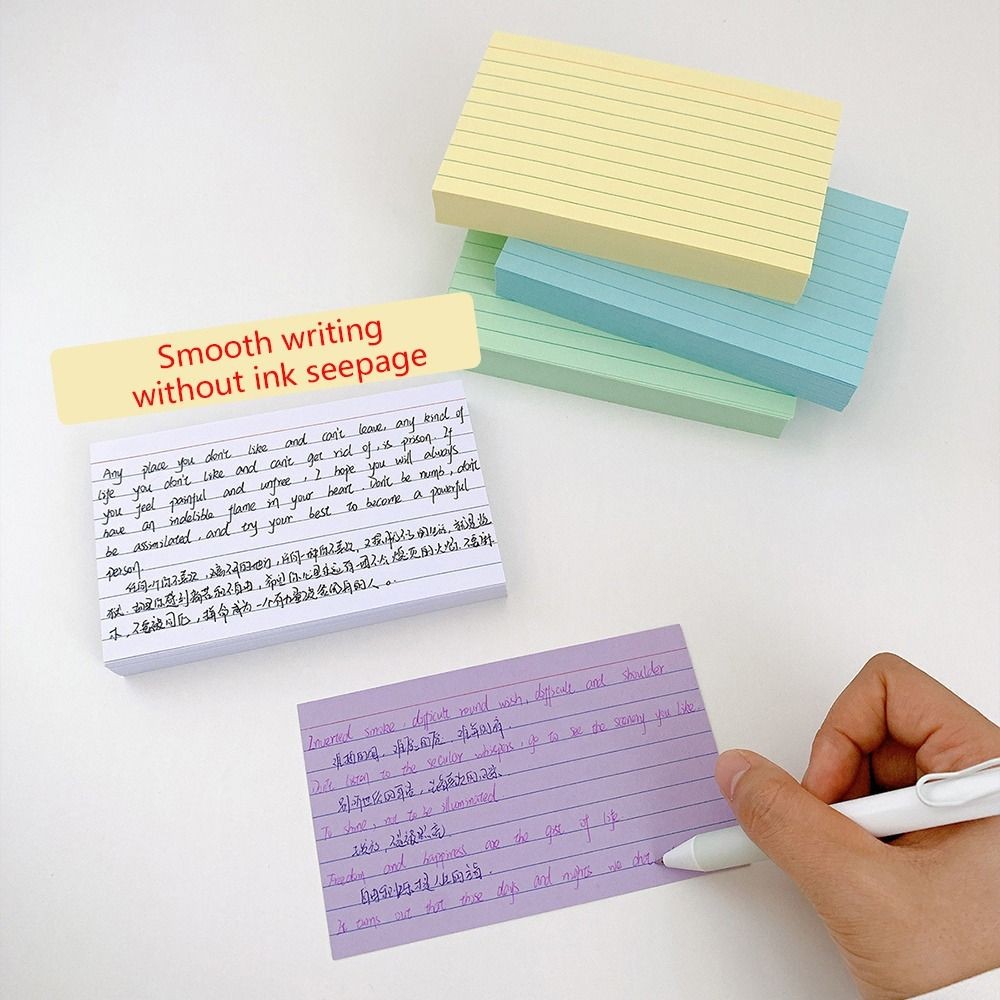 Jual 50 Sheets Colored Index Cards Portable Horizontal Line Notepad ...