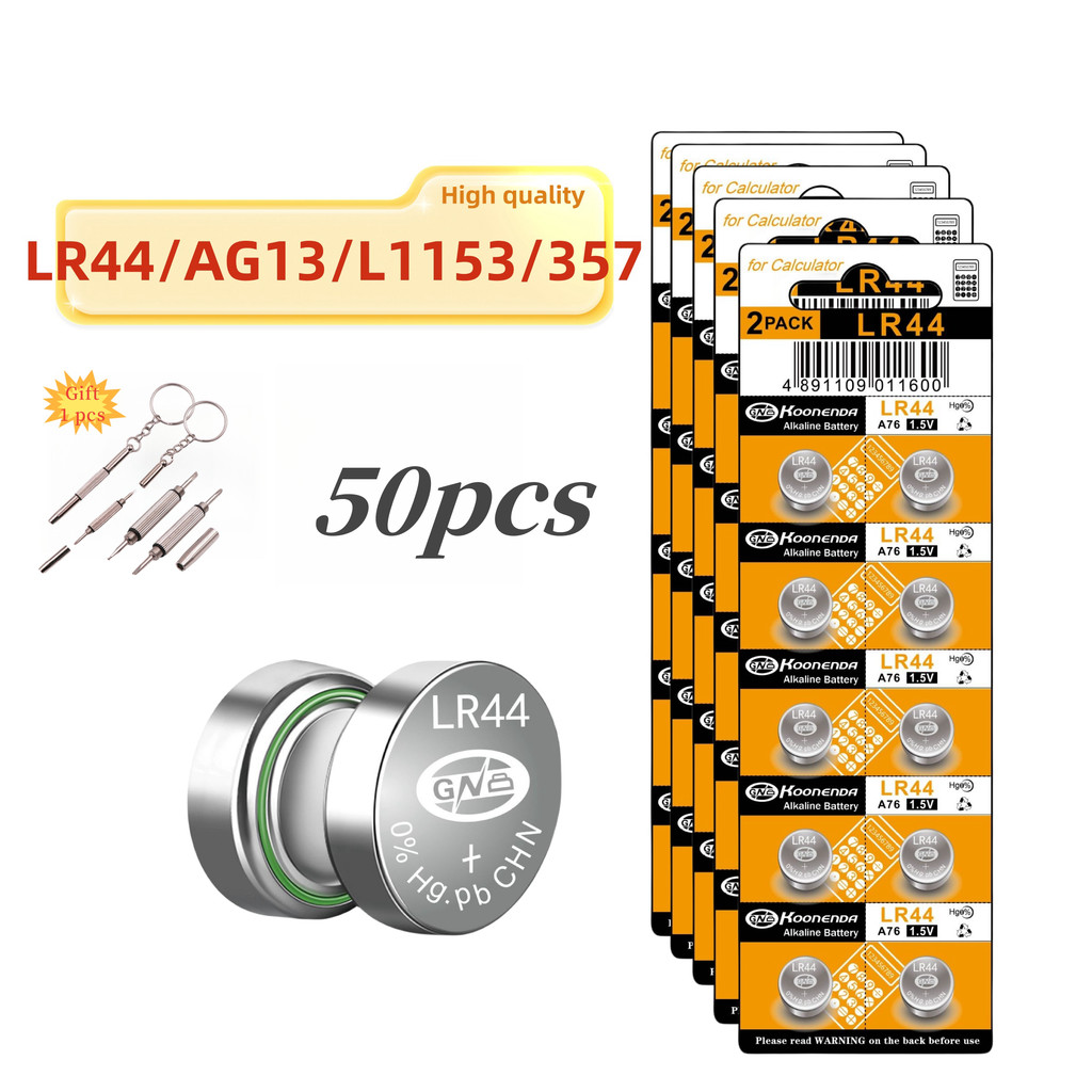 Jual 4-50pcs LR44 Batteries AG13 Button Cell Battery 357 SR44 LR1154 ...