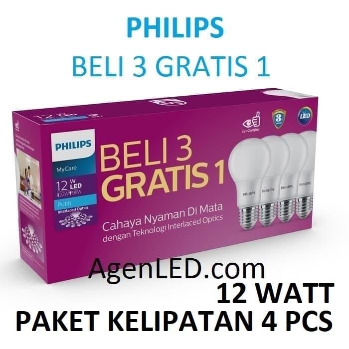 Jual New PHILIPS Lampu LED 12W Bohlam 12 w watt PUTIH Bulb 12watt philip MyCare | Shopee Indonesia