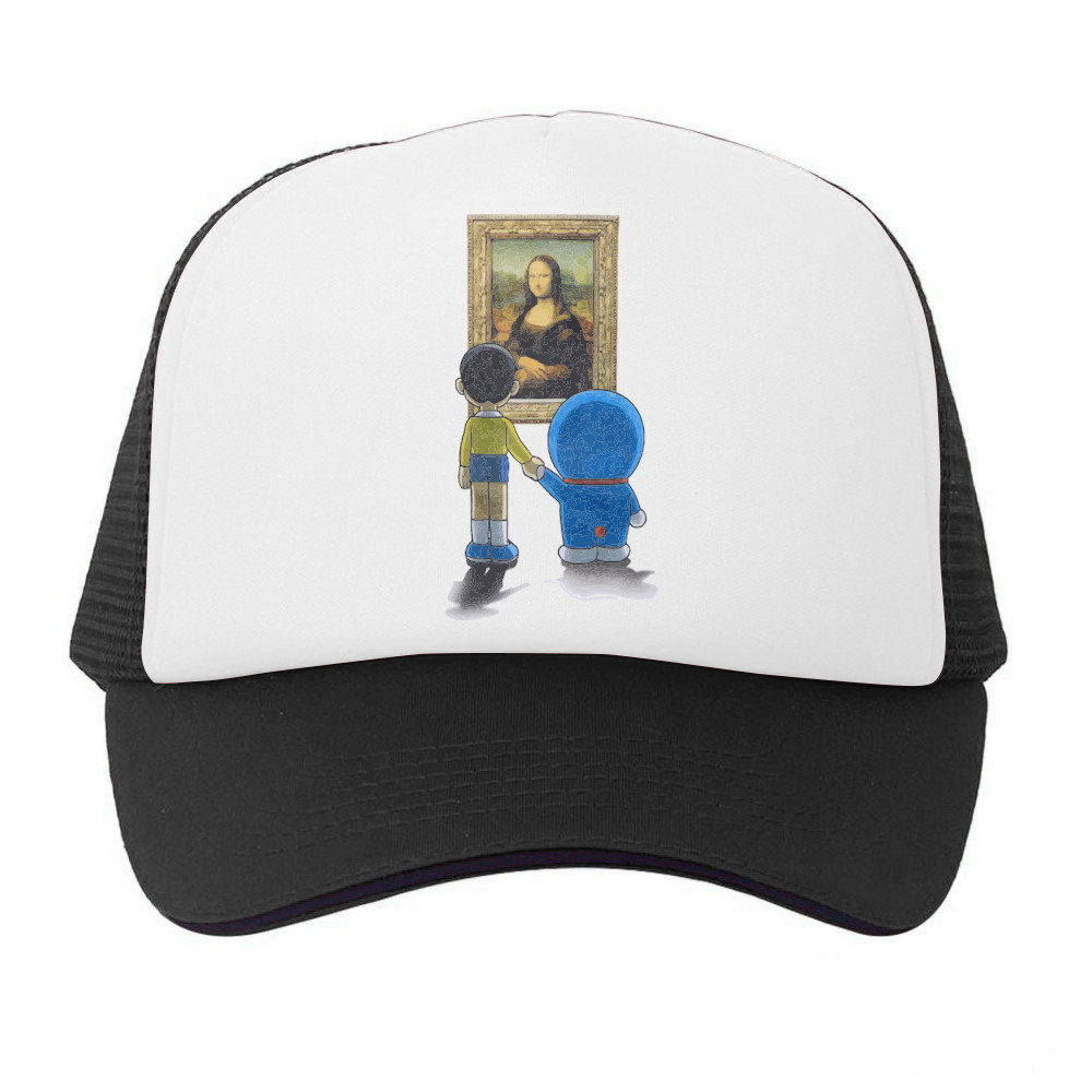 Jual Topi Trucker Doraemon Nobita Louvre Mona Lisa UT | Shopee Indonesia