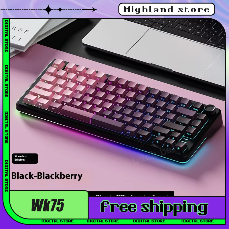 Jual Weikav Wk75 Mechanical Keyboard Wireless Tri Mode Rgb With Screen ...