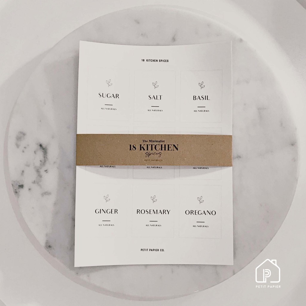 Jual PAPIER HOME 20pcs Kitchen Spices - Minimalist Sticker Label ...