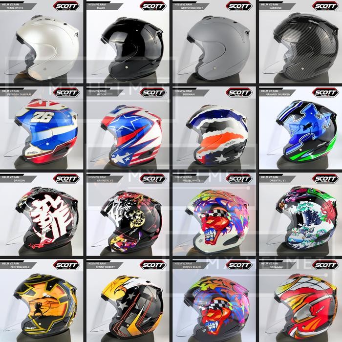 Jual ReadyGan- HELM SCOTT HALF FACE VZRAM RAM 4 TSR / HELM HALF FACE ...