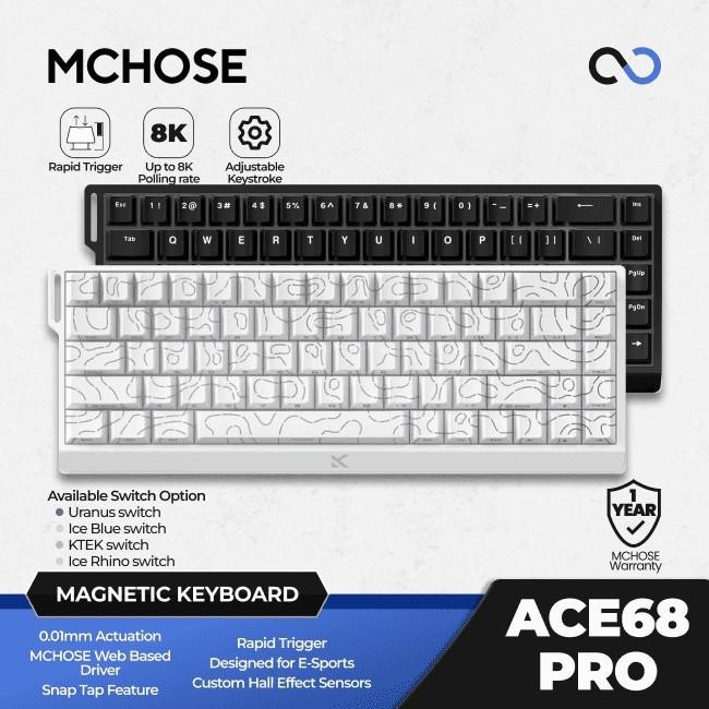 Jual Mchose Ace68 Pro 8K Hall Effect 65% Keyboard Rapid Trigger Socd Dks Wooting Harga Promo ...