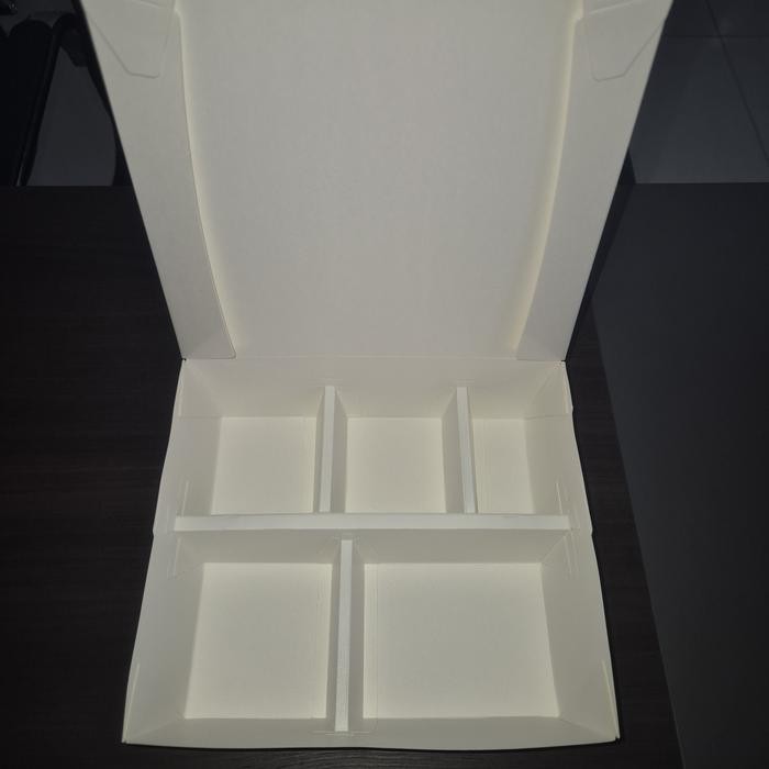 Jual paper lunch box sekat 5 ukuran small/paper box sekat 5 ukuran ...