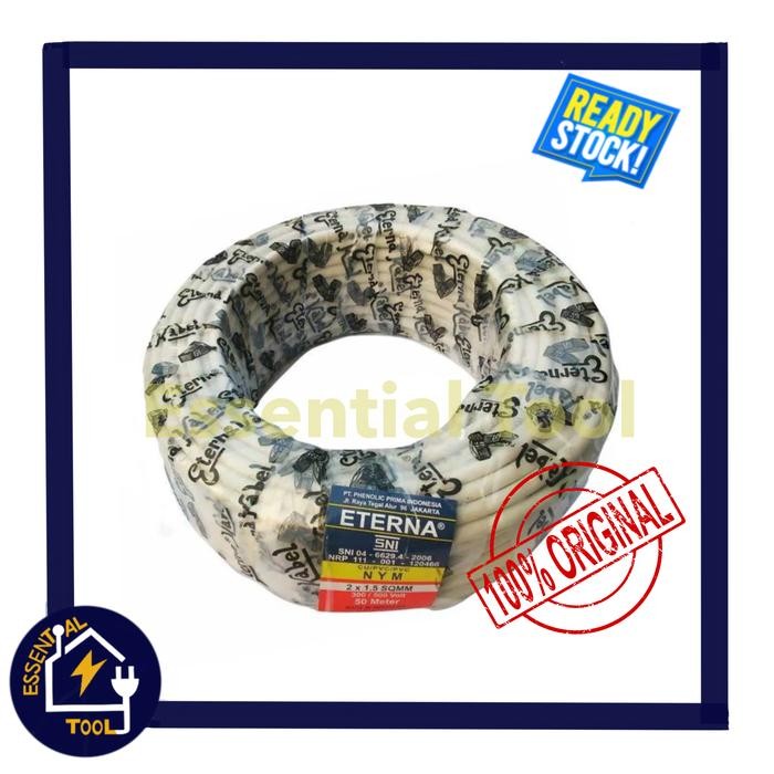 Jual Kabel Listrik NYM ETERNA 2x1.5 Pembelian PER ROL (50 Meter) SNI Original Tembaga | Shopee ...