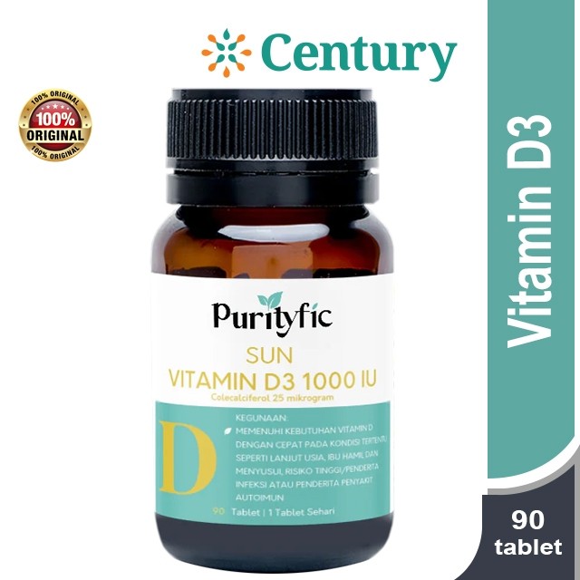 Jual PURITYFIC SUN VITAMIN D3 1000 IU 90 TAB / VITAMIN & SUPLEMEN ...
