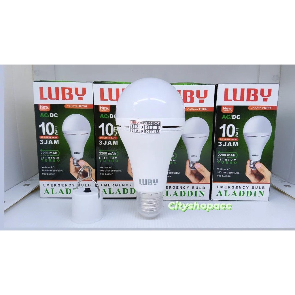 Jual Lampu LED Emergency LUBY Aladdin 10Watt / 10W Lampu AC DC 10Watt/ 10W Cahaya Putih WE ...
