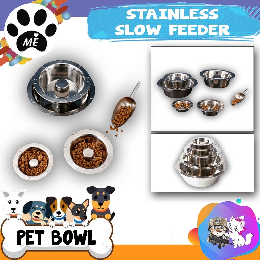 Jual Pet Bowl "STAINLES SLOW FEEDER SMALL" Tempat Makan Hewan | Shopee ...