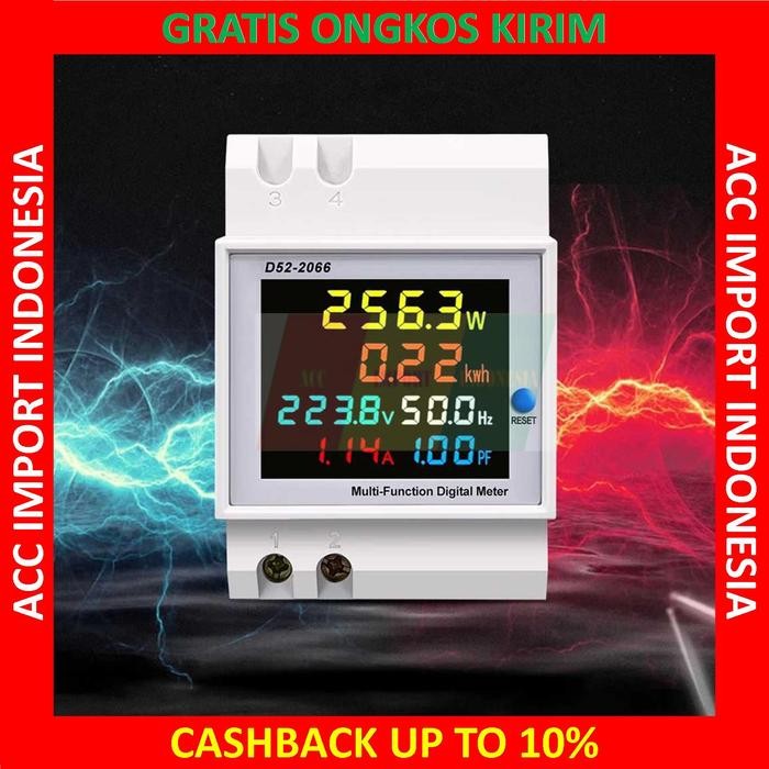 Jual Terbaru Meteran Listrik Digital Display Din Rail Single Phase 300V ...