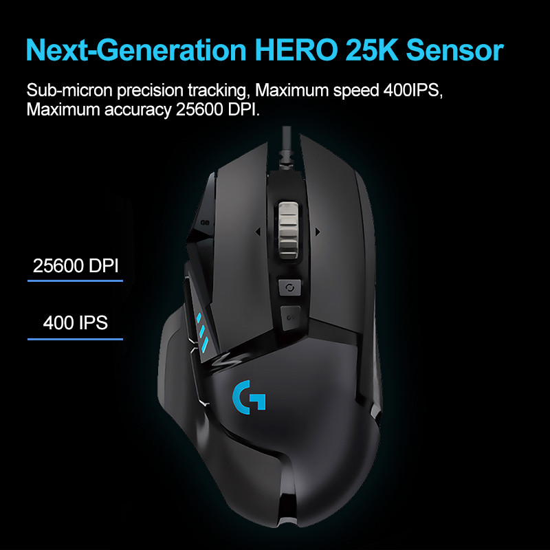Jual Logitech G502 LIGHTSYNC HERO 25K Sensor E-sports Gaming Mouse RGB ...