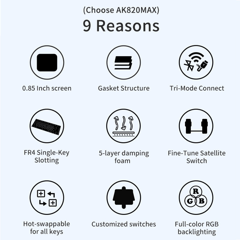 Jual NEW AJAZZ AK820 MAX Tri-mode Hot Swap 4000mAH RGB Bluetooth Wireless Gaming Mechanical ...