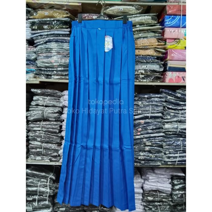 Jual ROK SERAGAM SEKOLAH SD/ROK REMPEL PANJANG WARNA BIRU BENHUR/BIRU ...