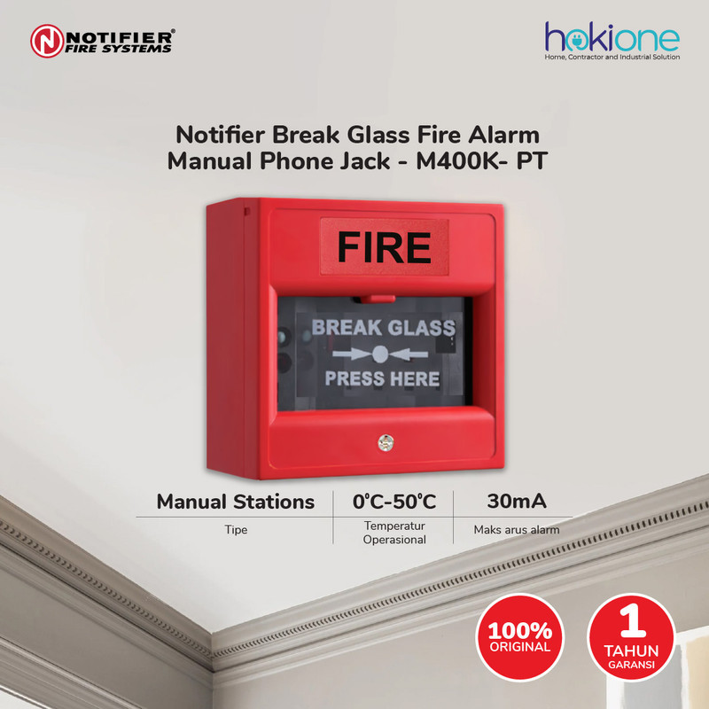 Jual Notifier Break Glass Fire Alarm Manual Phone Jack M400K- PT ...