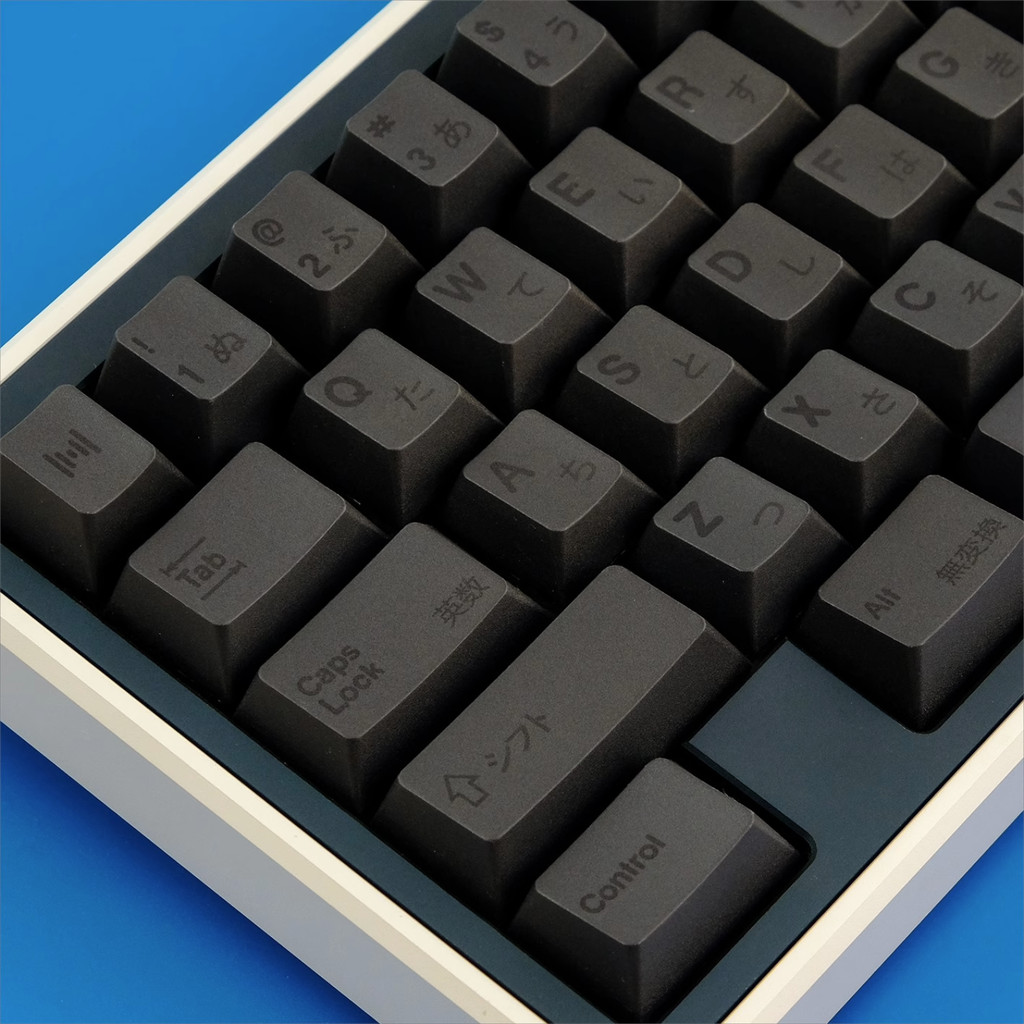 Jual 143 Keys BOB Minimalist Black Japanese Keycaps Cherry Profile Dye ...