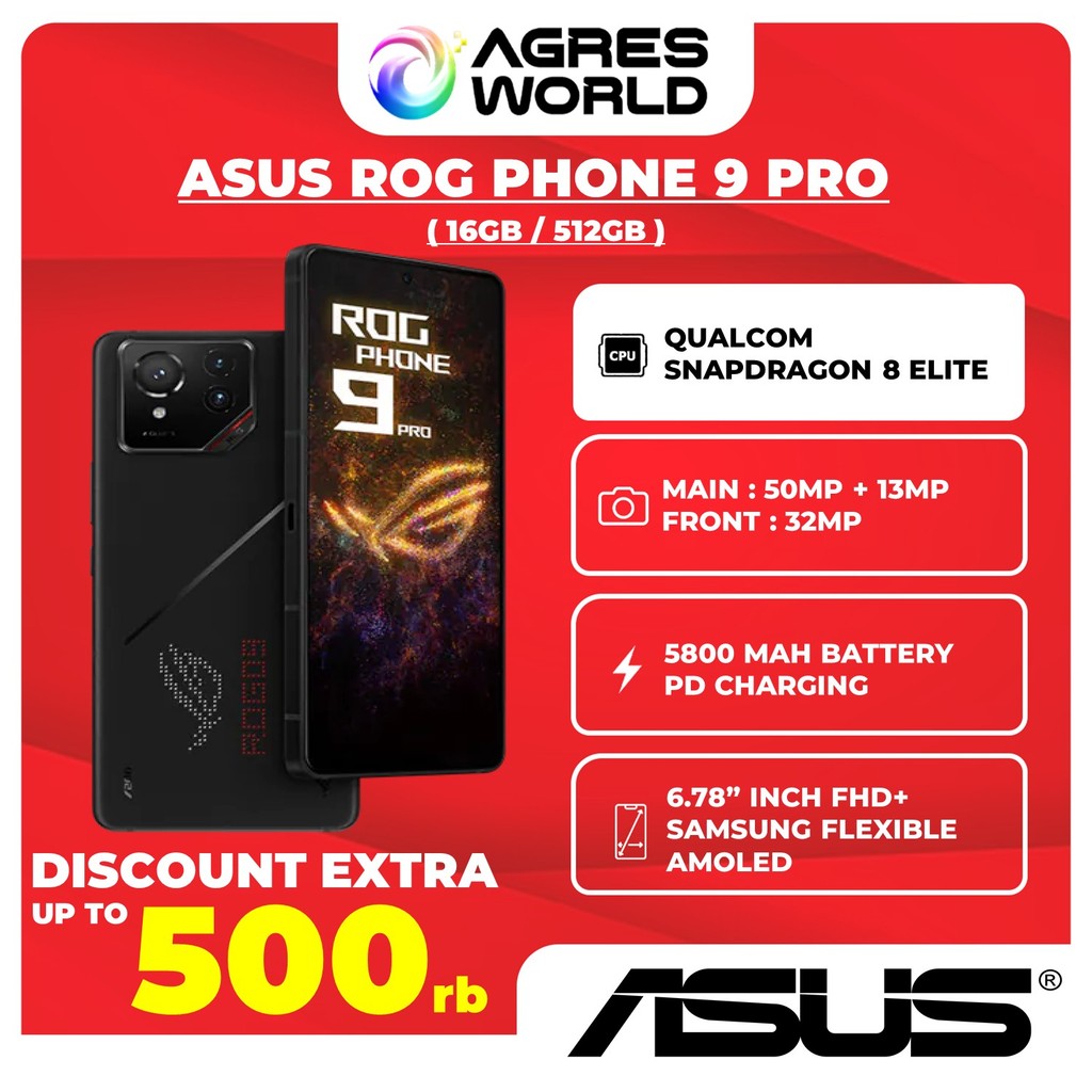 Jual ASUS ROG PHONE 9 PRO (16GB/512GB ) GARANSI RESMI | QUALCOMM ...
