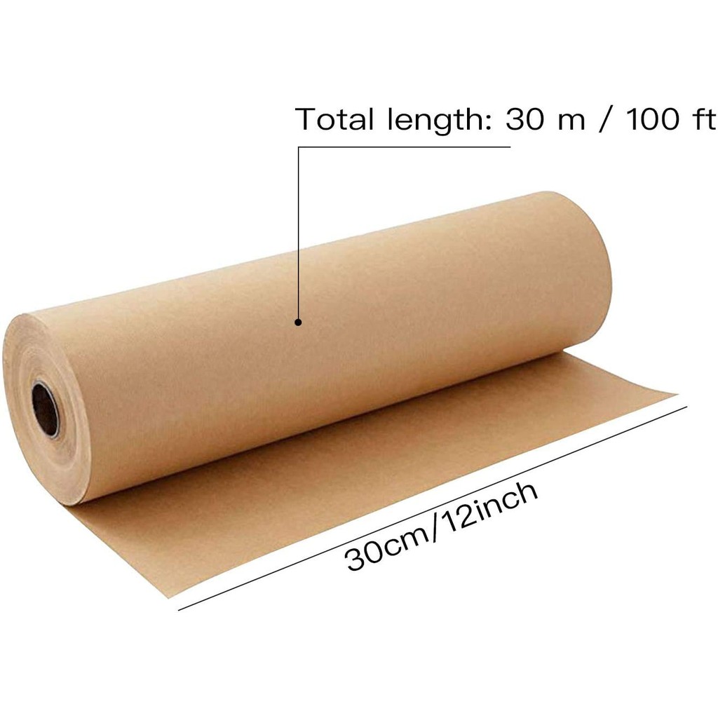 Jual Kraft Wrapping Paper Roll 100 Feet Recycled Kraft Paper for ...