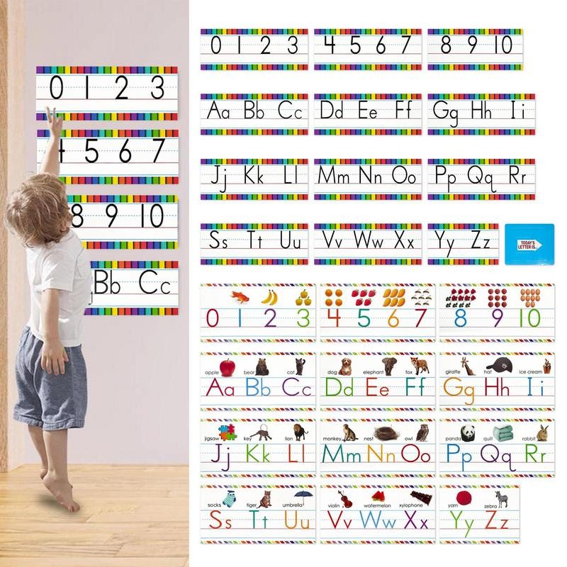 Jual Classroom Alphabet Alphabet Wall Decorations Display Set Number ...