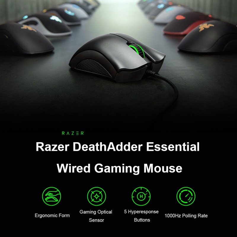Jual Razer DeathAdder Essential Wired Gaming Mouse 6400DPI Ergonomic ...