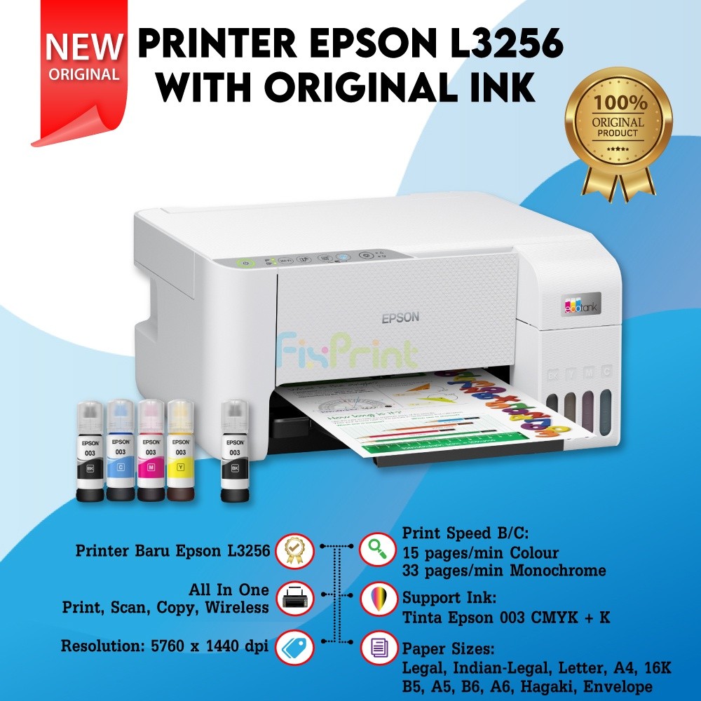 Jual Printer Epson L3250 Black L3256 White WiFi Print All in One Ink ...