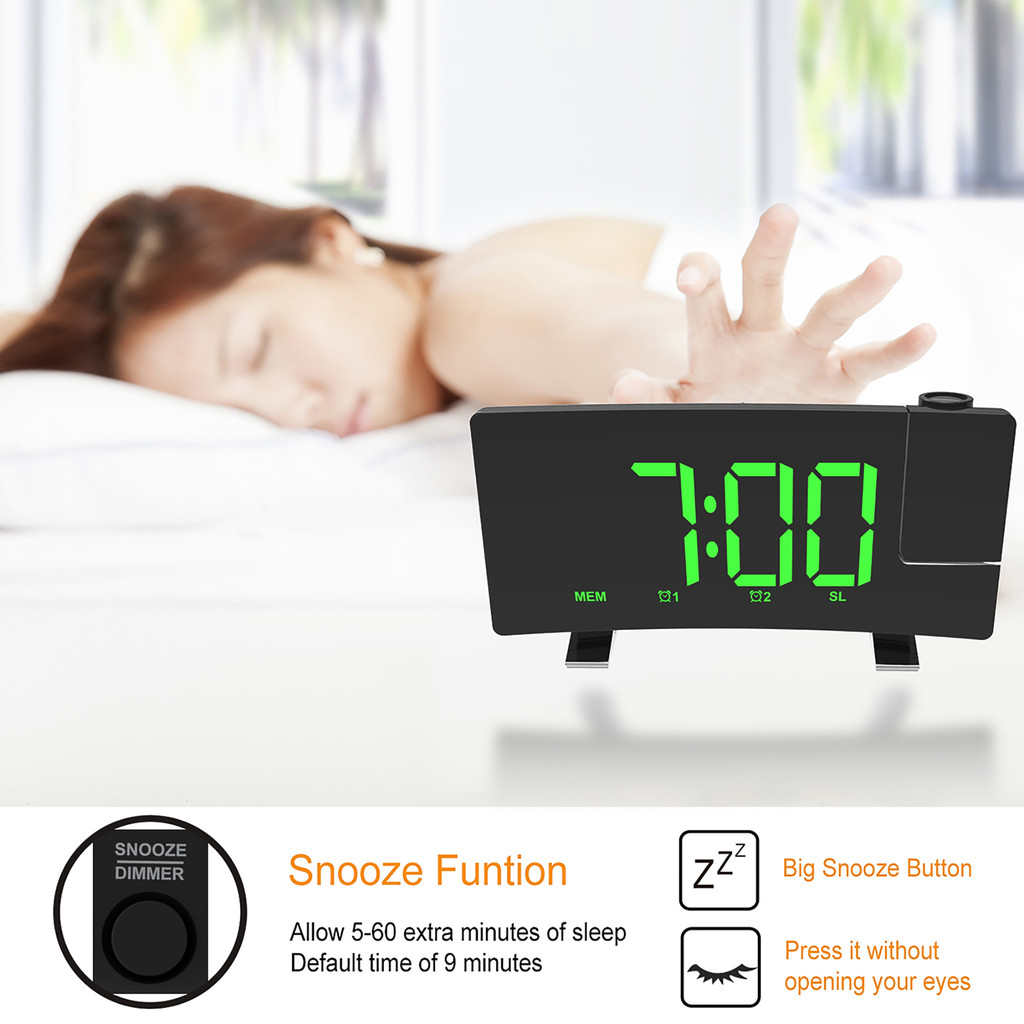 Jual FM Radio Projection LED Digital Clock Smart Alarm Clock Watch ...