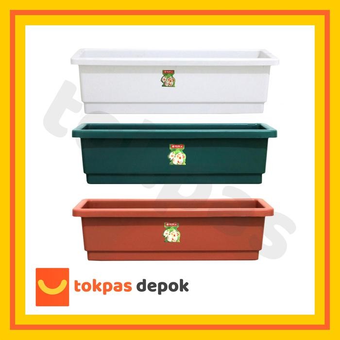 Jual Pot Bunga Panjang Lion Star Rectangular S Flower Pot FP 12 Hijau ...