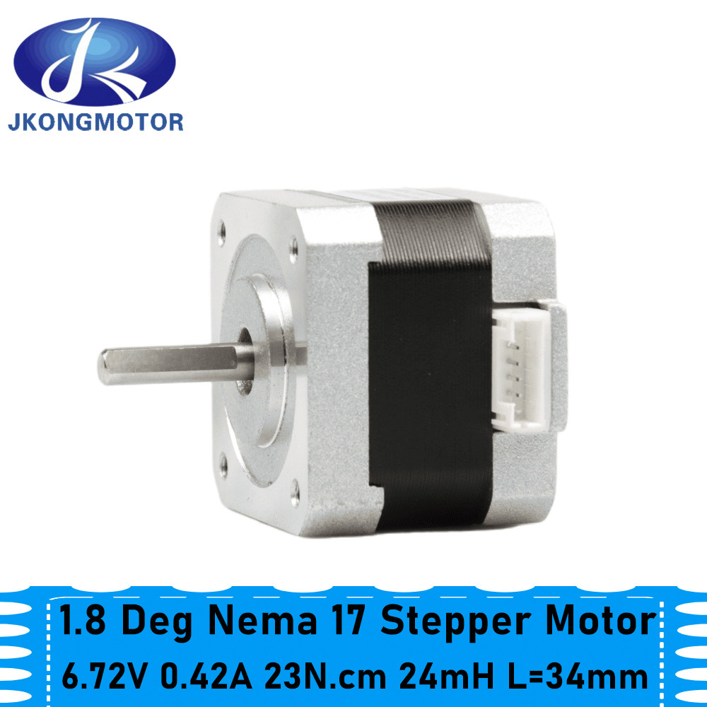 Jual Jkongmotor 34Mm Nema 17 Stepper Motor 23Ncm 0.42A 6.72V 17Hs3401 Step Motor 42Bygh 4-Lead ...