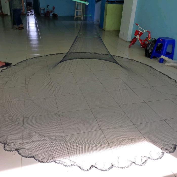 Jual jala lempar bahan nilon / benang tinggi 3 meter, jala ikan, jala ...