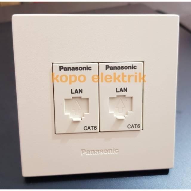 Jual Panasonic Soket Lan Cat6 Outlet Data Cat6 Tanam Style White Double ...