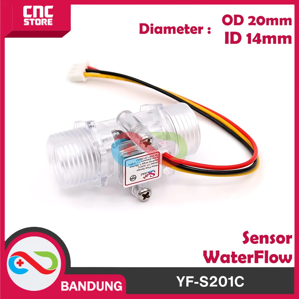 Jual YF-S201C WATER FLOW SENSOR PENGUKUR DEBIT AIR YF S201C 0.5" 1/2INCH FLOWMETER | Shopee ...