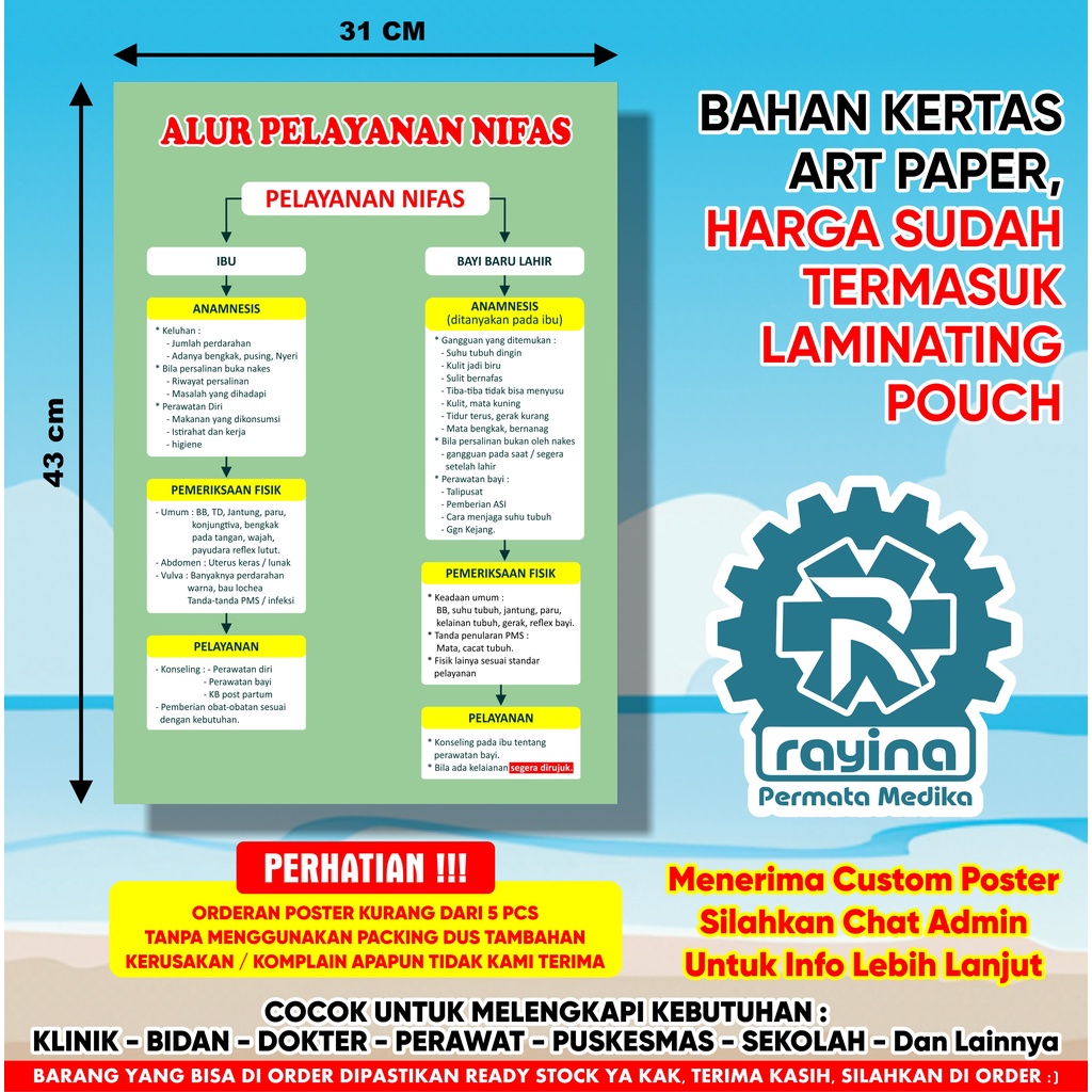 Jual Poster Kesehatan Alur Pelayanan Nifas | Shopee Indonesia