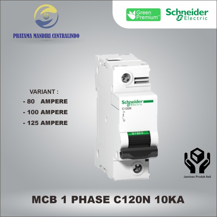 Jual MCB C120N 1 PHASE 10kA SCHNEIDER 1 POLE 1P - 80A/100A/125A ORI SNI | Shopee Indonesia
