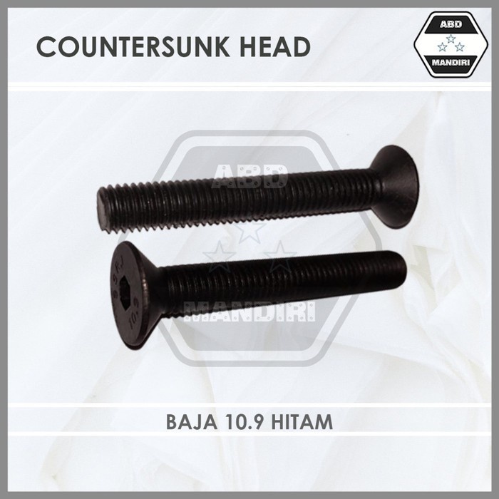 Jual Baja Hitam 10.9 Baut Verseng L / JFL M5 X 30 ( Countersunk ) M5x30 / 5x30 / Black JFL 5 x ...
