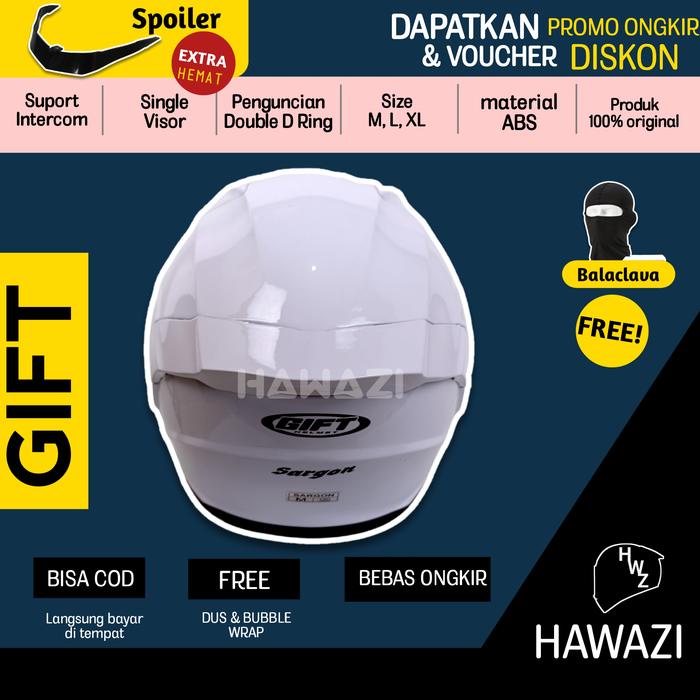 Jual Helm Gift Sargon Putih Original Model Njs Kairoz Helm Halfface ...