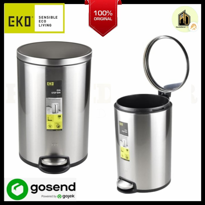 Jual Eko 20 Ltr Tempat Sampah Stainless - Silver / pedal bin eko stainless | Shopee Indonesia