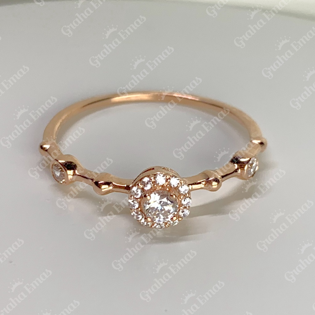 Jual Graha Emas Cincin Emas Rose Bentuk Round 17K - Rose Gold Round ...