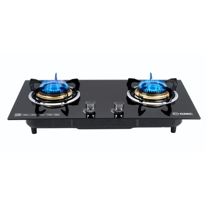 Jual KOMPOR GAS 2 TUNGKU KACA GMC 626 TEMPERED GLASS/KOMPOR GAS KACA 2 ...