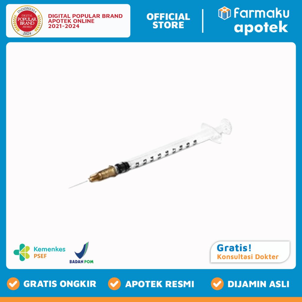 Jual Onemed Syringe Spuit Jarum Suntik 1 cc Tuberkulin - BHL | Shopee ...