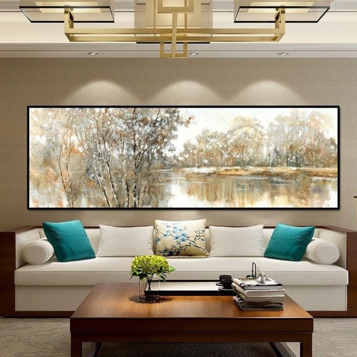 Jual Ekaterina Hiasan Dinding Ruang Tamu Besar 150 X 50 Cm Pemandangan ...