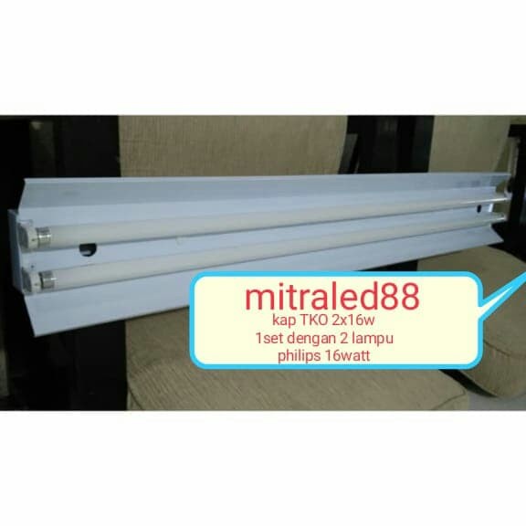 Jual Kap Lampu TKO set 2x36/2x16watt+Lampu TL led neon philips 16watt ...