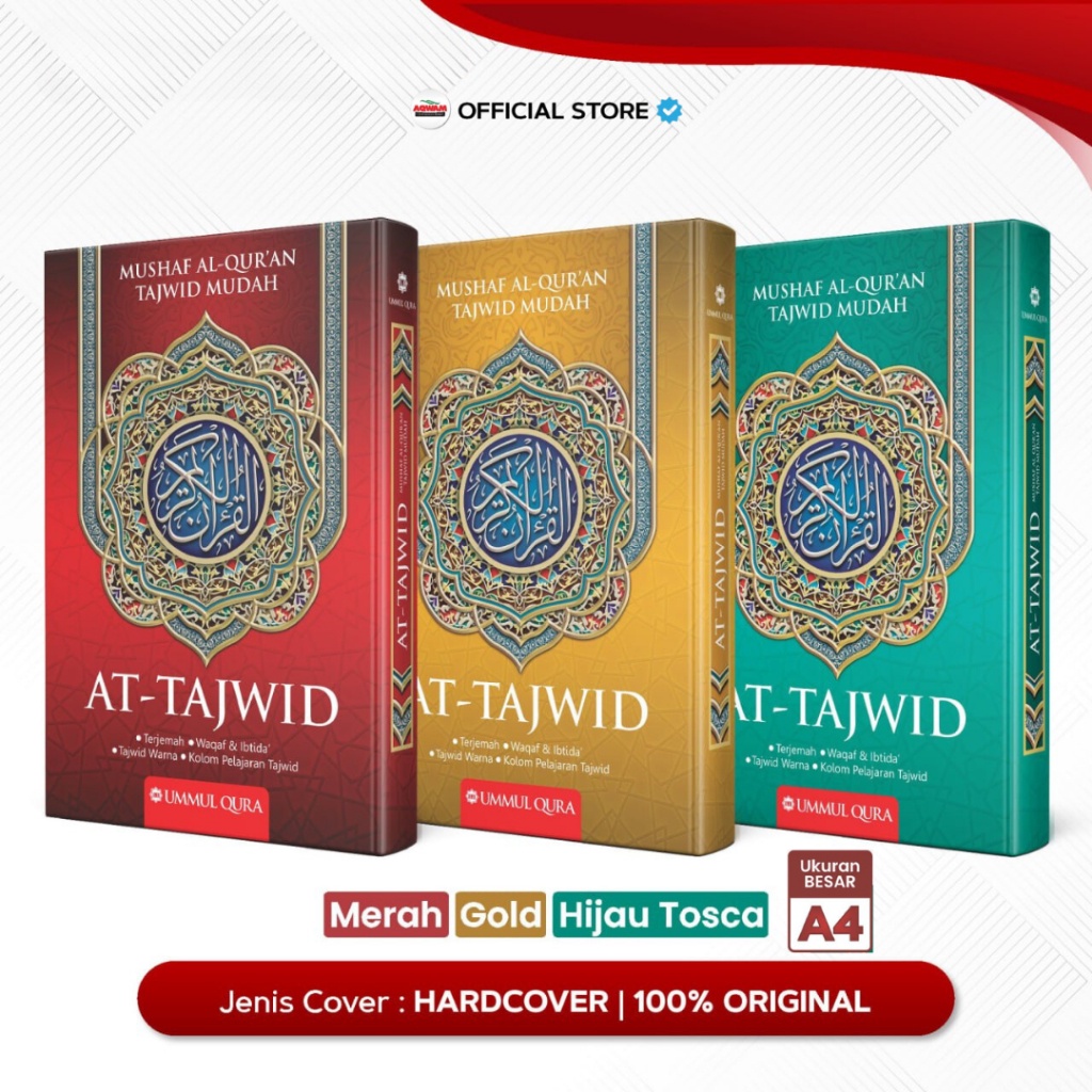 Jual Al Quran At-Tajwid Warna A4 Besar Jumbo Dilengkapi Tanda Mulai ...