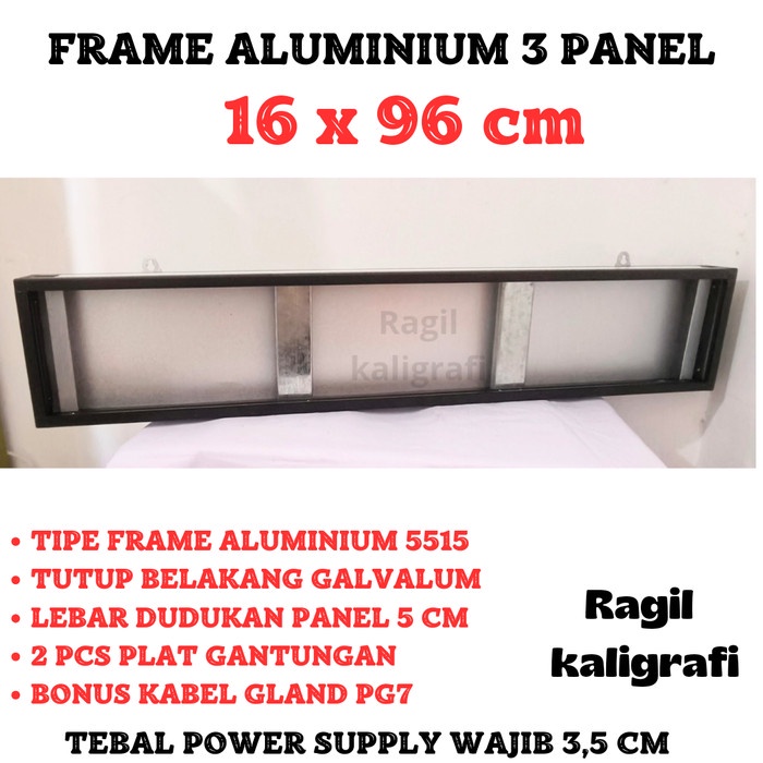 Jual Frame running text 3 panel ukuran 16 x 96 cm - frame running text ...