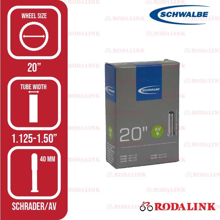 Jual Schwalbe Ban Dalam Sepeda 20 X 1.125-1.50 40MM AV6 | Shopee Indonesia