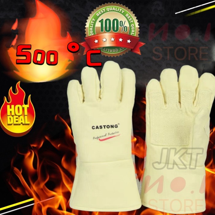 Jual Sarung Tangan Anti Panas 500 Derajat Castong Kevlar Glove | Shopee ...