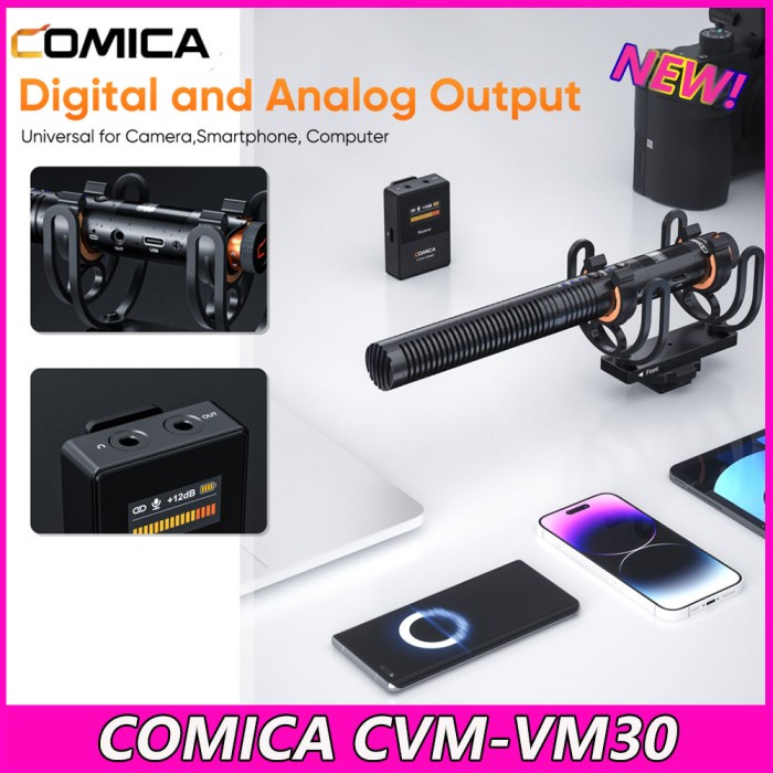 Jual Comica CVM-VM30 2.4G Wireless Microphone Super Cardioid Shotgun 100m | Shopee Indonesia