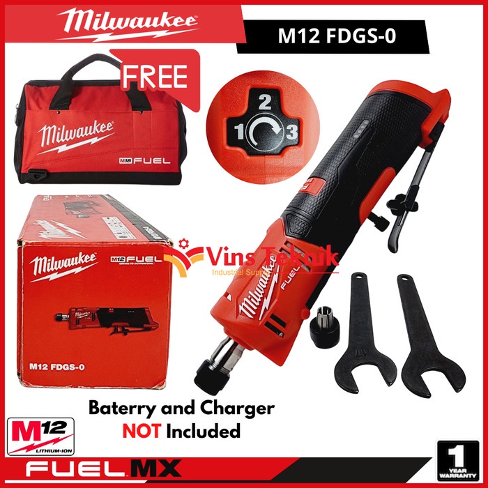 Jual M12 FUEL Cordless Straight Die Grinder Tuner MILWAUKEE M12 FDGS-0 ...